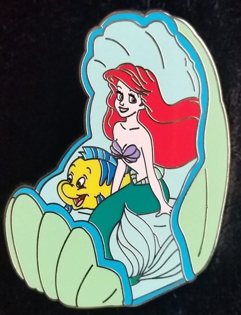 The Little Mermaid Clam Shell - Ariel with Flounder | PIN 11528