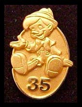 Cast Member Service Award Pin - 35 Years (Pinocchio Hand Up Version ...