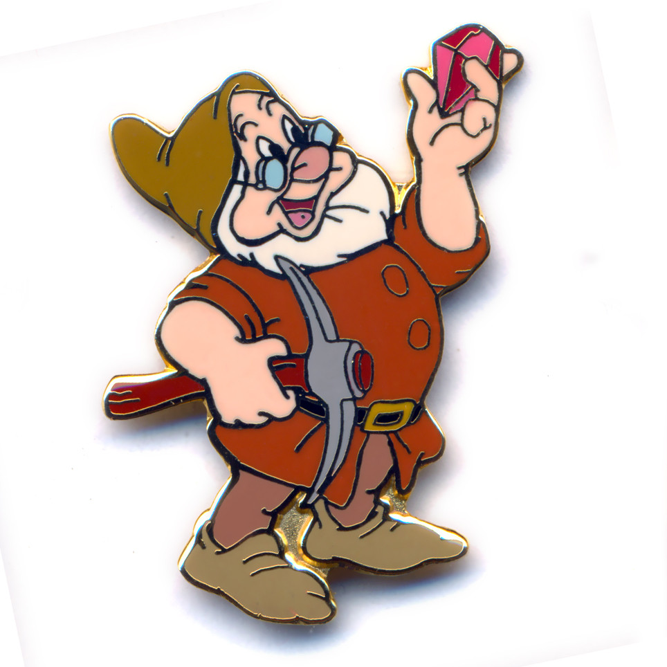 The Seven Dwarfs - Doc with a Pick Axe in one Hand and a Jewel in the ...