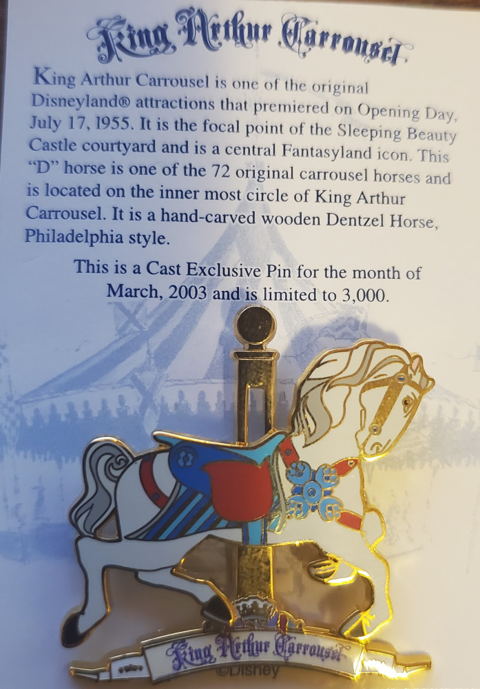 DLR Cast Member Pin of the Month - King Arthur Carousel Horse slider ...