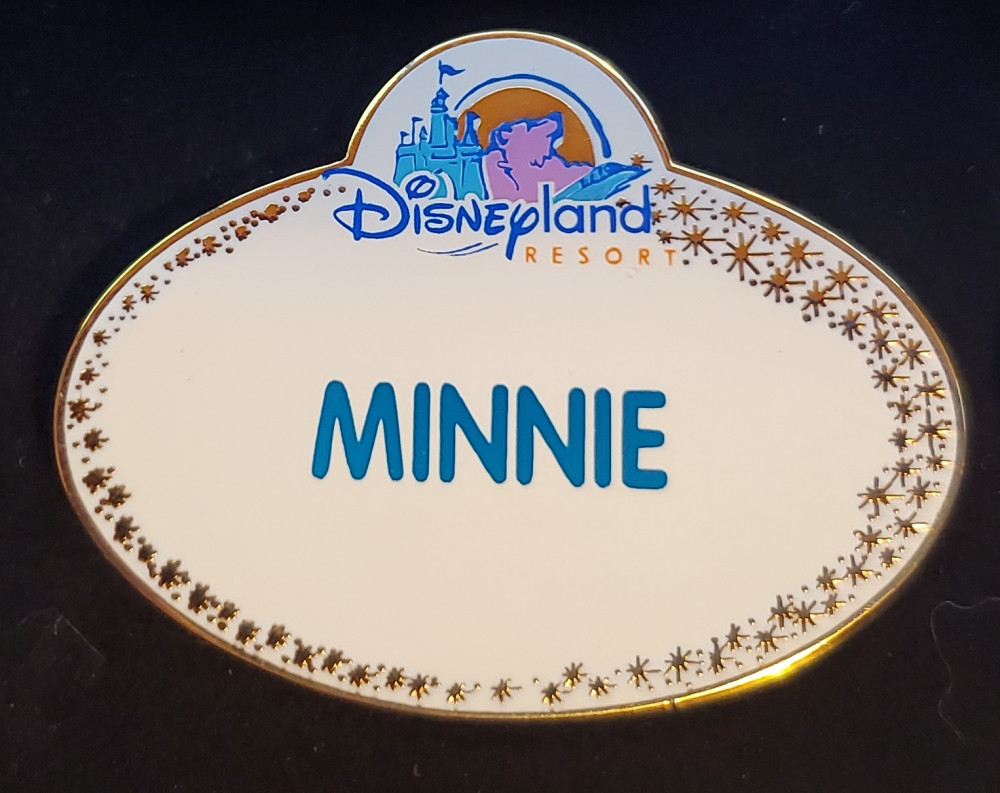 DLR Cast Member Pin of the Month - Disneyland Resort Minnie Name Tag ...