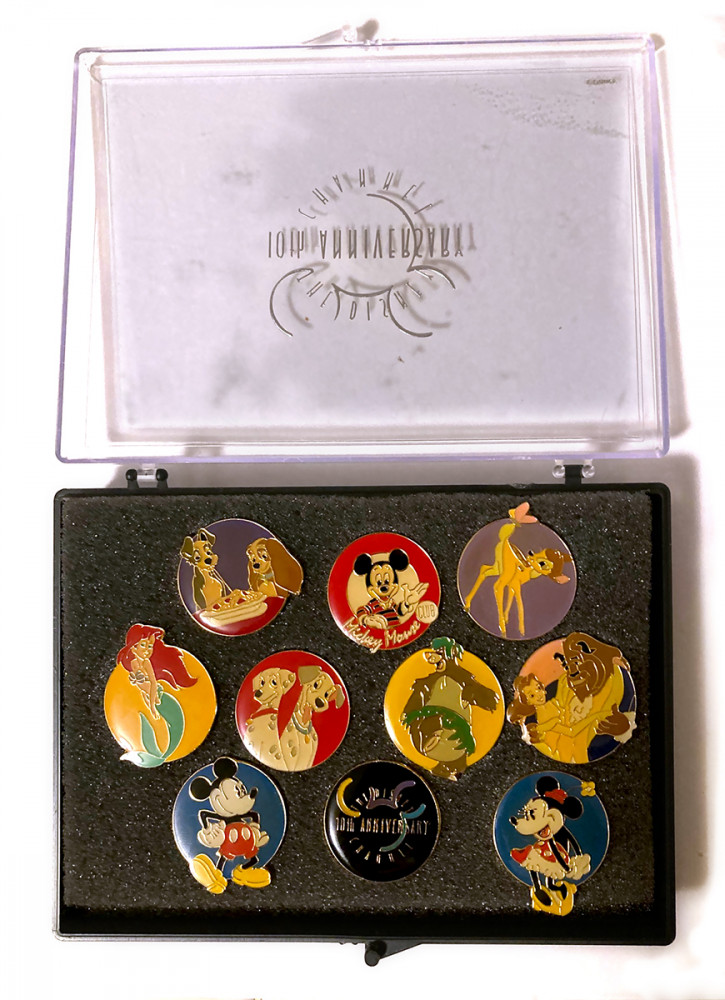 Disney Channel 10th Anniversary 1993 Set of 10 Pins - Mickey, Minnie ...