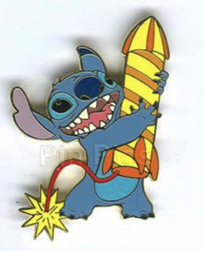 Disney Auctions (P.I.N.S.) - Stitch holding rocket | PIN 48686