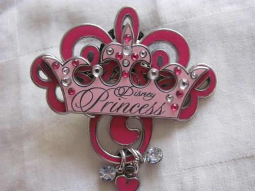 Disney Princess Crown - Pink crown with dangle charms | PIN 49735