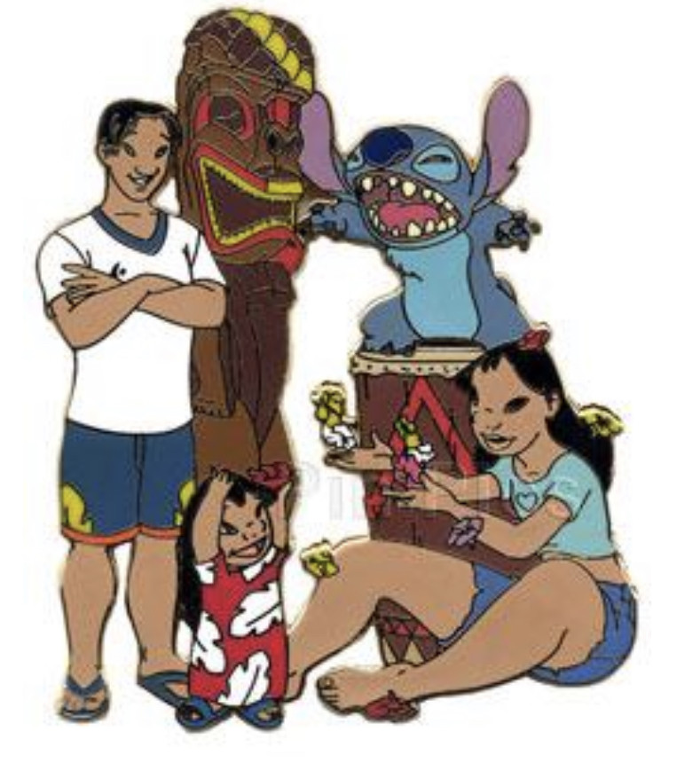 Lilo & Stitch - Lilo, Stitch, David and Nani with tiki poles | PIN 54763