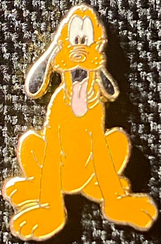 Pluto Sitting Facing Forward with Yellow Collar | PIN 57846