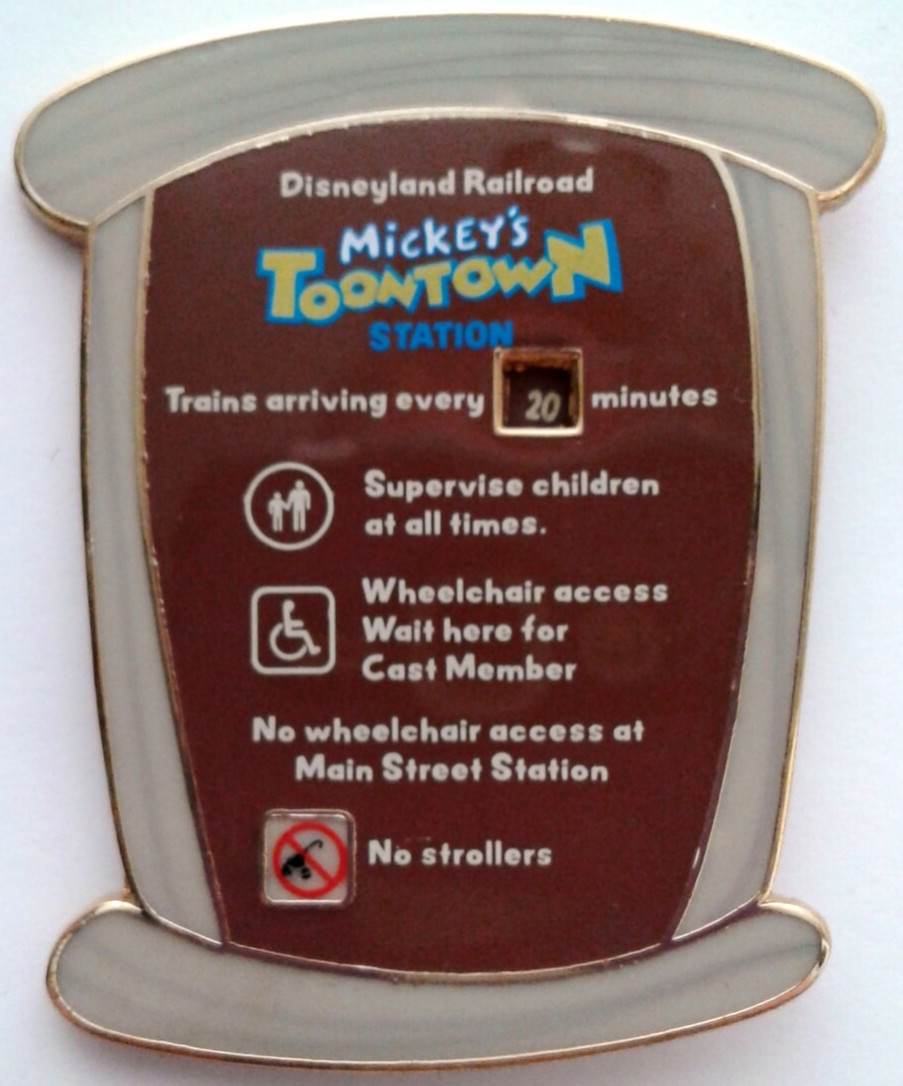 Wait Time Sign - Disneyland Railroad Mickey's Toontown Station | PIN 39447