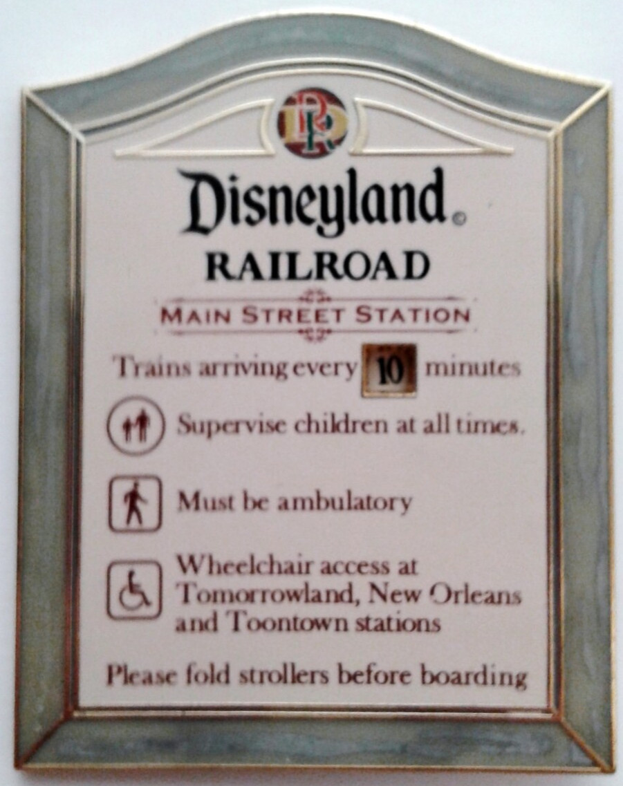 Wait Time Sign - Disneyland Railroad Main Street Station | PIN 39445