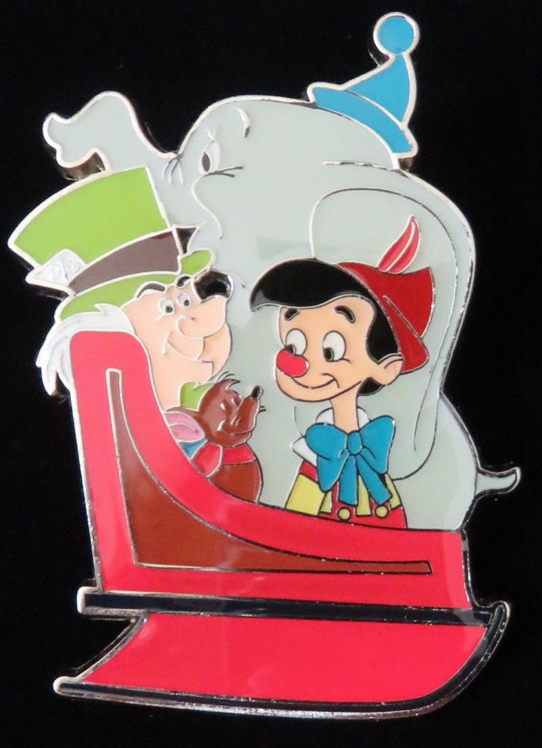 D23 Walt Disney Holiday Greetings Sled Train Set - Mad Hatter, Gus ...