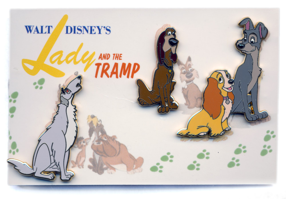 Lady and The Tramp - Boris, Lady, Tramp and Trusty 3 Pin Set | PIN 60836