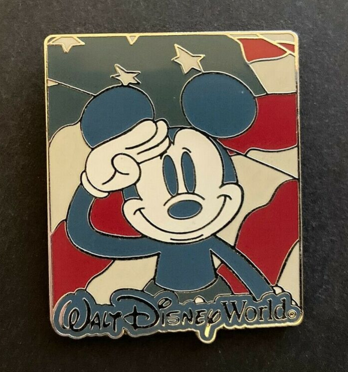 Patriotic Mickey - Mickey Mouse Saluting with the American Flag Behind ...