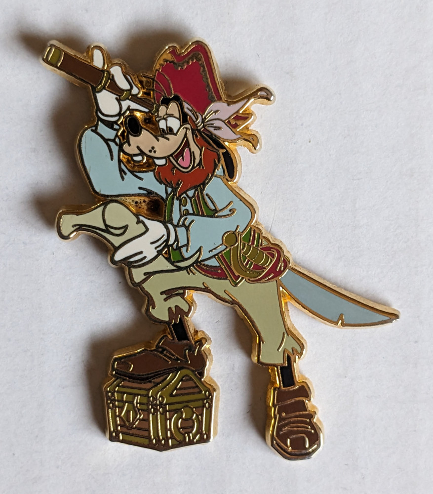 Pirates of the Caribbean - Goofy with his Foot atop a chest and Scope ...