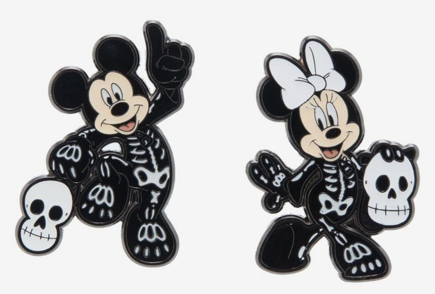 Loungefly - Halloween - Mickey and Minnie in Skeleton Costumes Pin Set ...