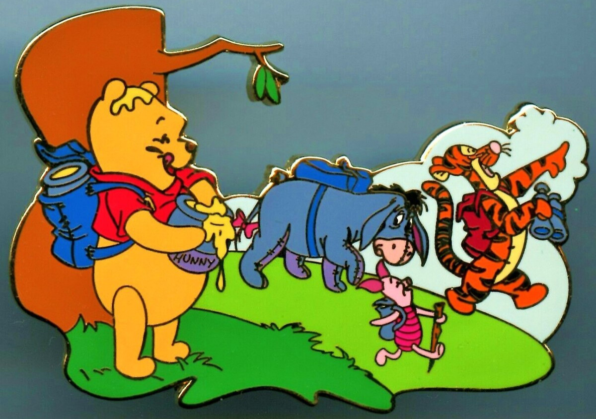 Summer Six Pin Set - Winnie the Pooh, Eeyore, Piglet, Tigger Hiking ...