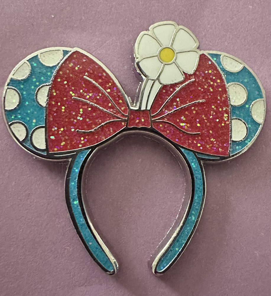 Minnie Mouse Ear Headbands - Blue and White Polka Dot Ears | PIN 74871