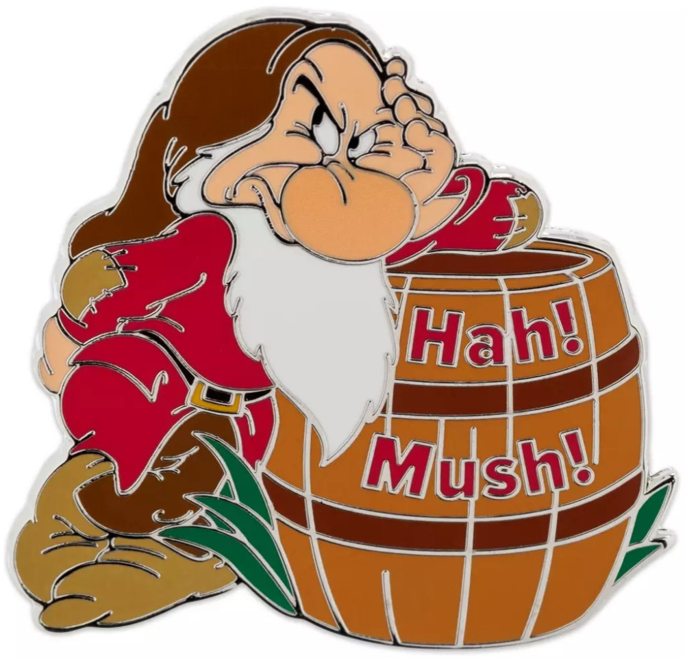 Snow White and the Seven Dwarfs - Grumpy Leaning on Barrel "Hah! Mush ...