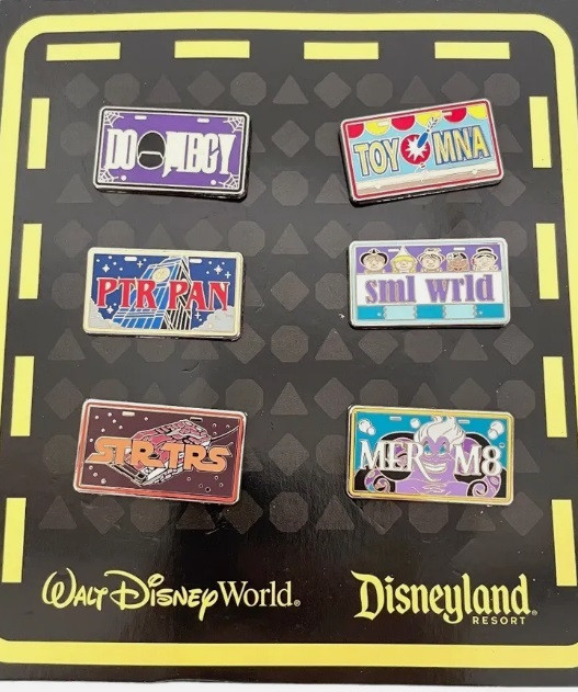 Disney Attraction Mini License Plates Booster Set - Full Set | PIN 78193