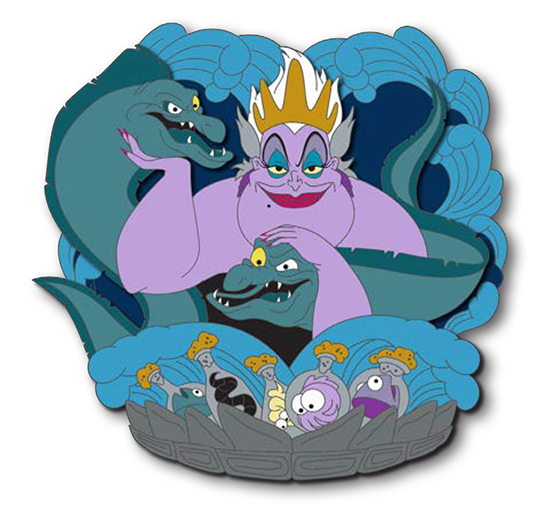 Disney After Dark Pin Event 2024: Villain Clusters - Ursula, Flotsam ...