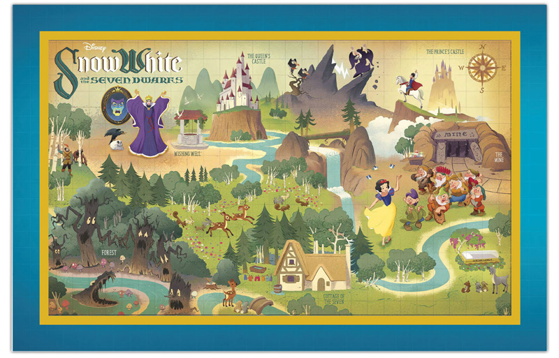 D23 Expo 2024: Disney Maps Collection - Snow White and the Seven Dwarfs ...