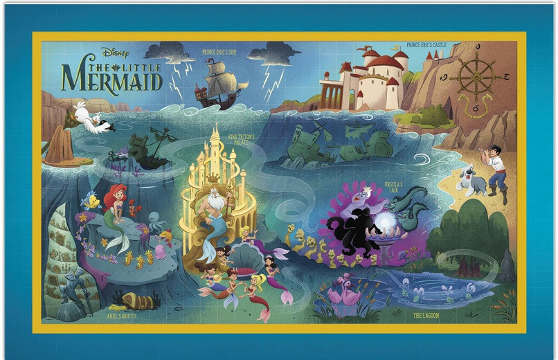 D23 Expo 2024: Disney Maps Collection - The Little Mermaid Map Set ...
