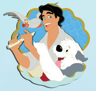 The Little Mermaid 35th Anniversary - Eric, Max, and Scuttle | PIN 89594