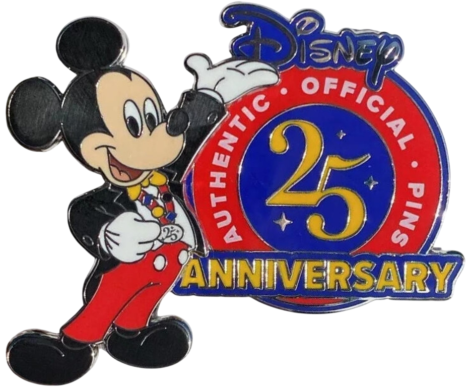 Celebrating 25 Years of Disney Pin Trading - Mickey Mouse - Authentic Official Pins 25th ...
