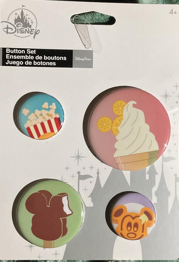 Button set - Classic snacks - Dole Whip, Popcorn, Waffle, Ice Cream ...